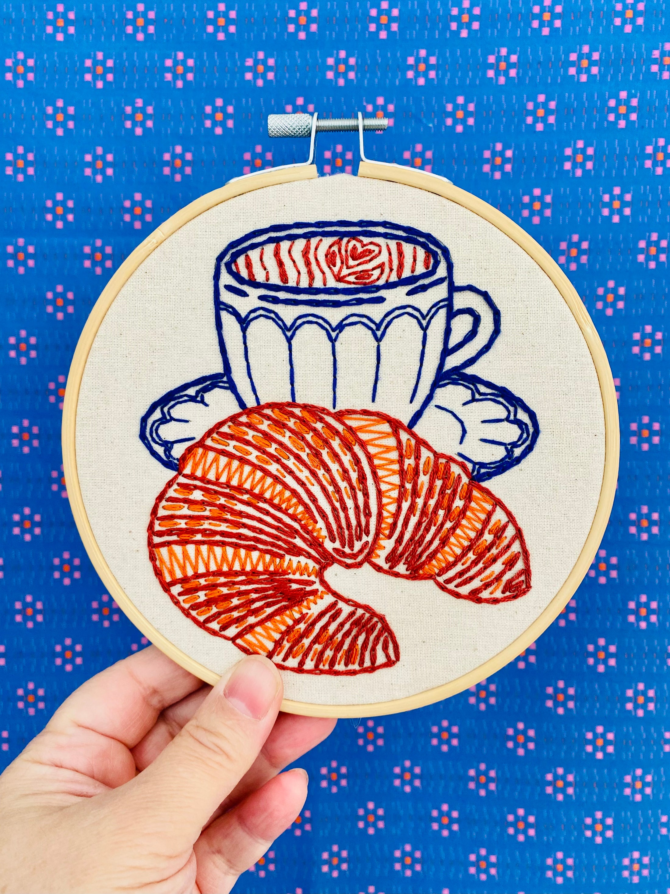 Croissant Complete Embroidery Kit – Hook, Line & Tinker - modern ...
