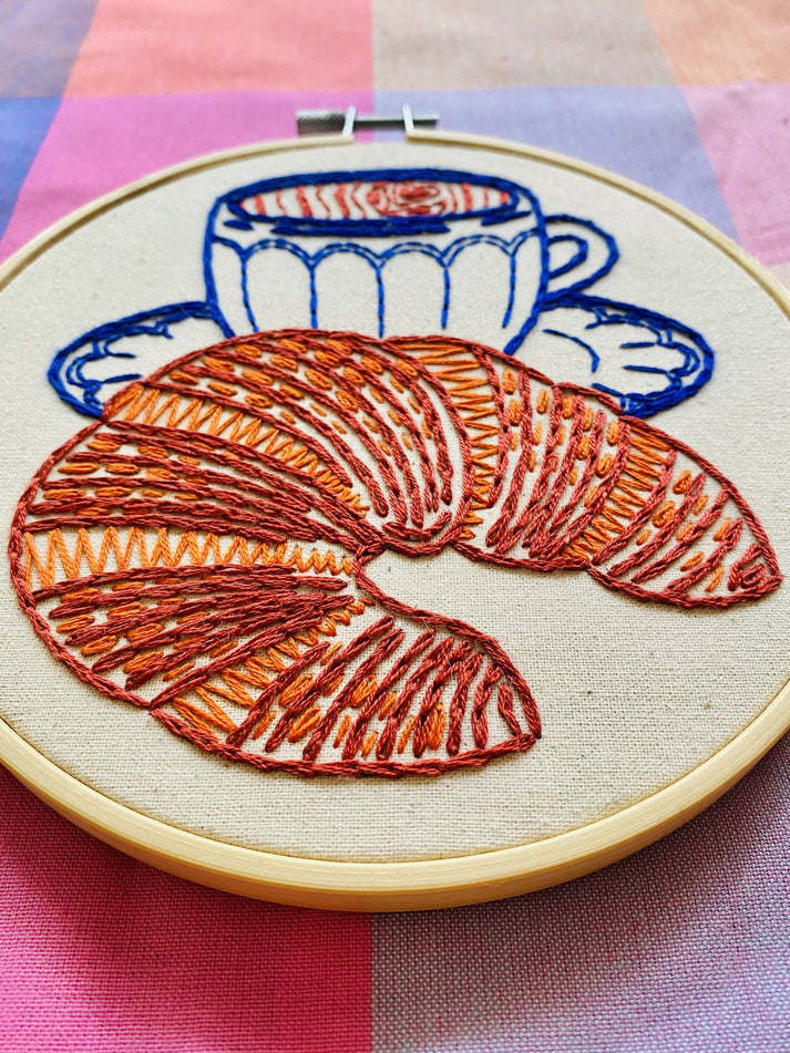 Croissant Complete Embroidery Kit – Hook, Line & Tinker - modern ...