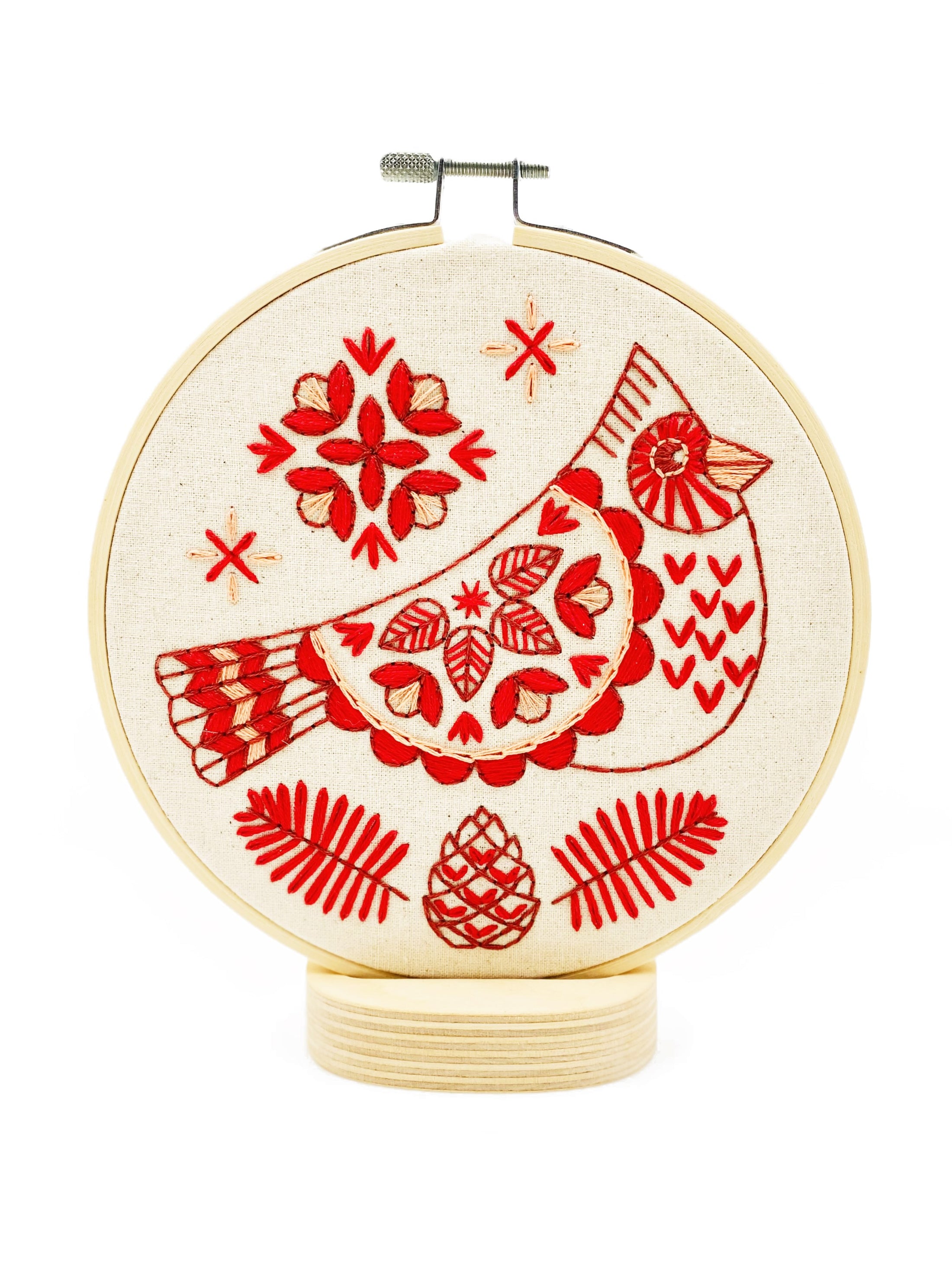 Pre-Printed Fabric: Cardinal – Hook, Line & Tinker - modern embroidery kits